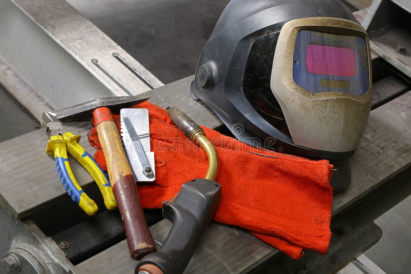 Working tools for welding. stock image. Image of hammer - 106583319