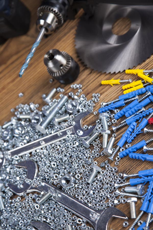 Working Tools on Wooden Background Stock Photo - Image of craft, hand ...
