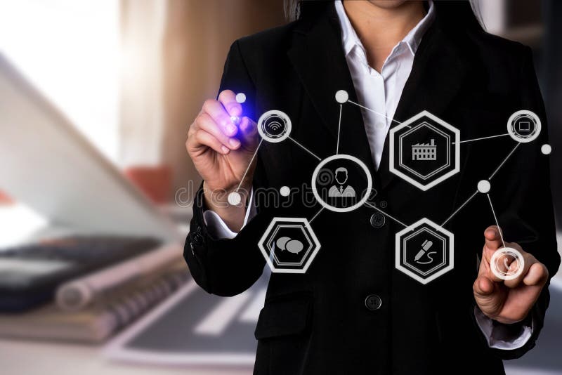 Working Touch Screen Computer, Smartphone and Tablet Front View in ...