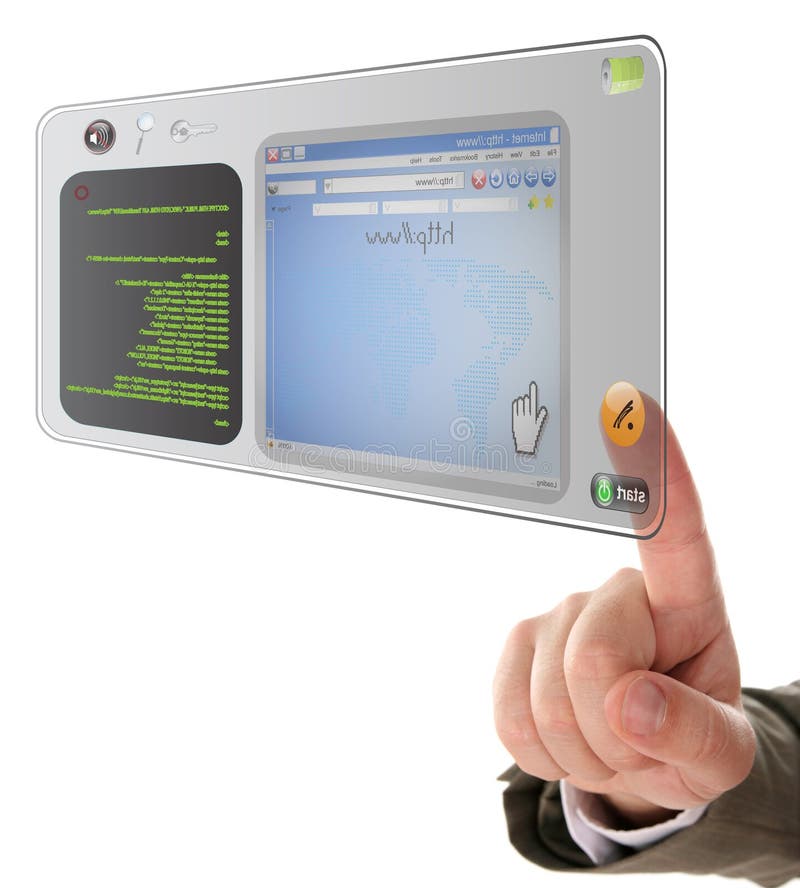 Working on Touchscreen Tablet Stock Image - Image of monitor, button ...