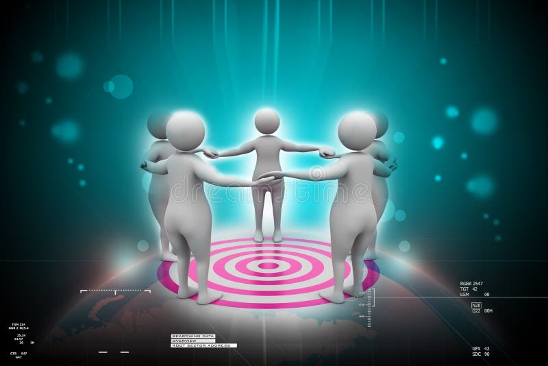 Working Towards a Common Target Stock Illustration - Illustration of ...