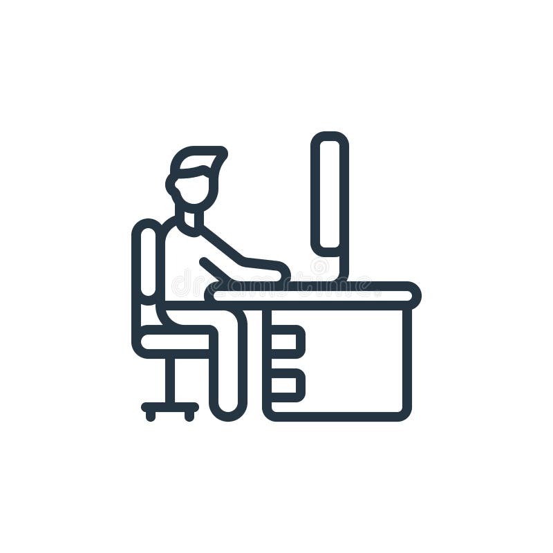 Working Vector Icon. Working Editable Stroke. Working Linear Symbol for ...