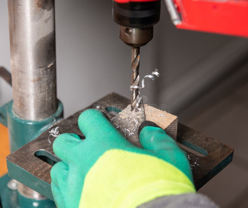 Working on Vertical Drilling Machines in the Industrial Plant Stock ...