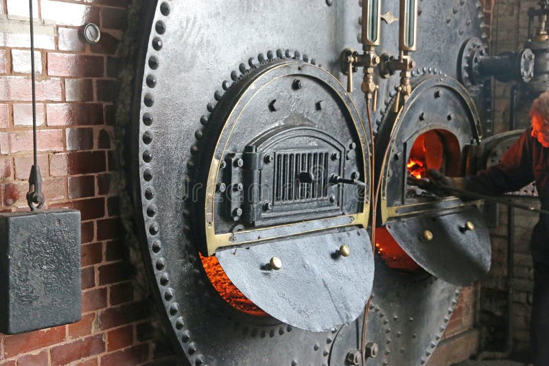 Working Victorian Steam Boiler Editorial Photography - Image of worker ...