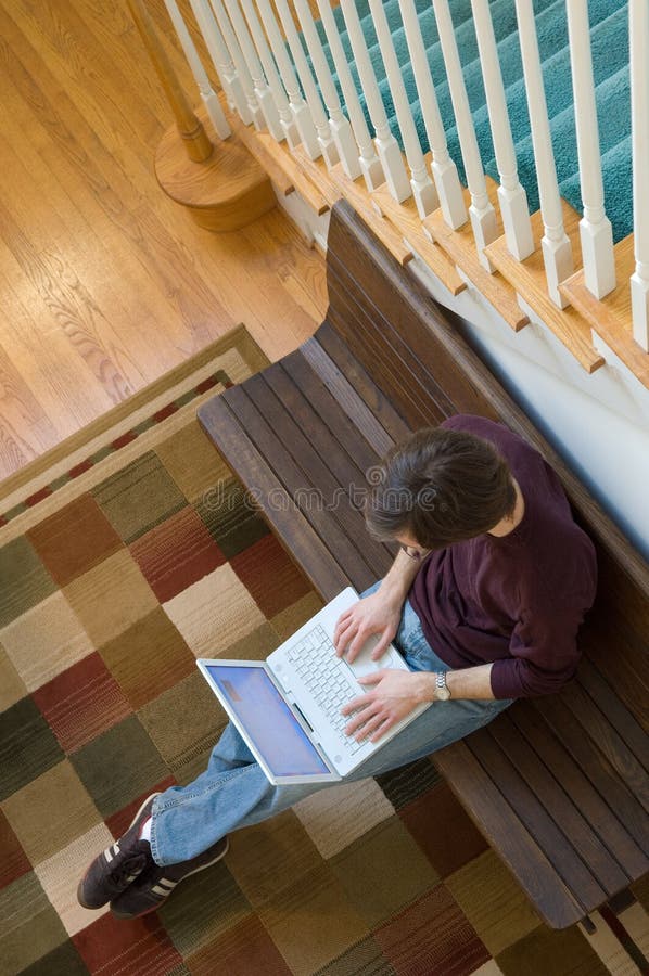 Working while Waiting stock image. Image of computer, teen - 1789423