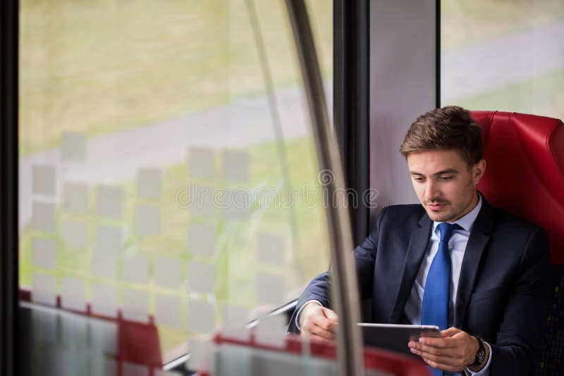 Working during way to work stock image. Image of commute - 62416869