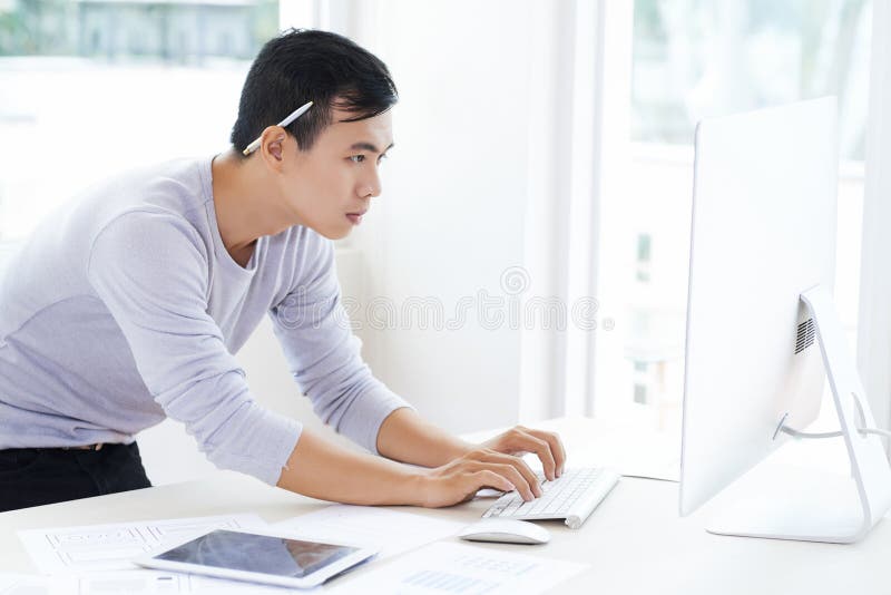 Working on web design stock image. Image of engineer - 145592555