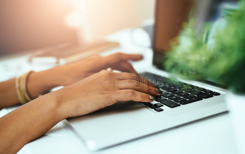 Working Wirelessly and Efficiently. Closeup Shot of an Unrecognisable ...