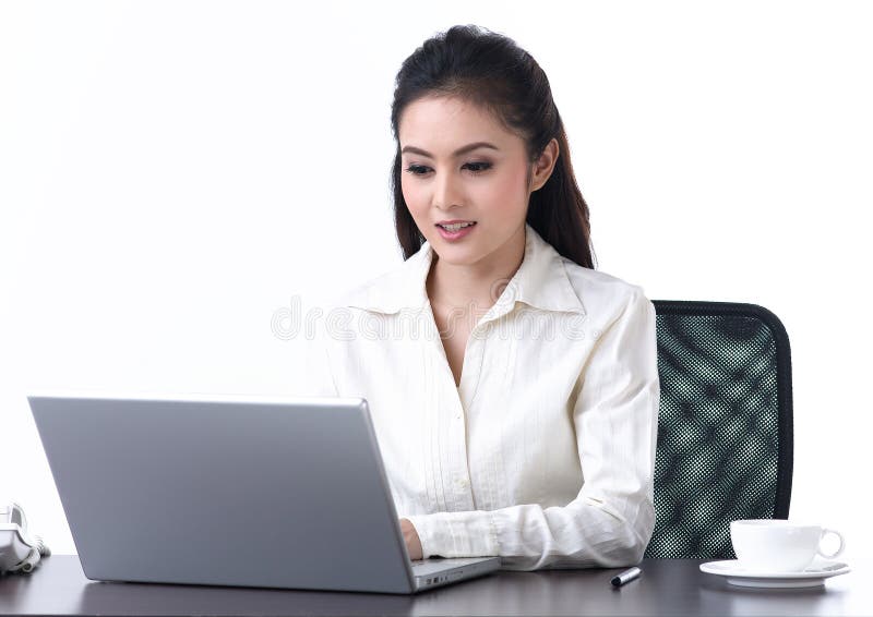 A working woman stock image. Image of concentrating, female - 25843483