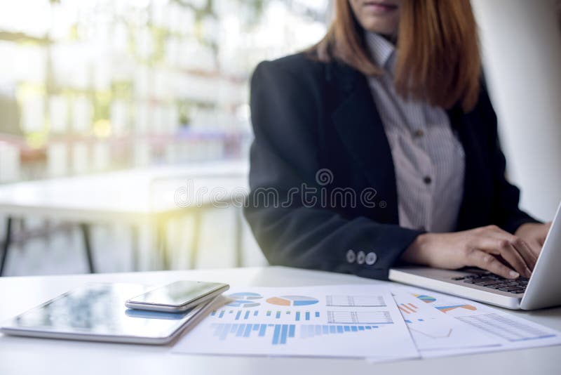 Working Woman on the Desk with Laptop Stock Photo - Image of computer ...