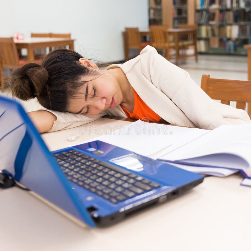 Working Woman Sleeping on a Table Stock Image - Image of document ...