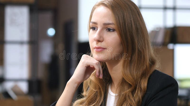 Working Woman Thinking about New Assignment, Planning Stock Image ...