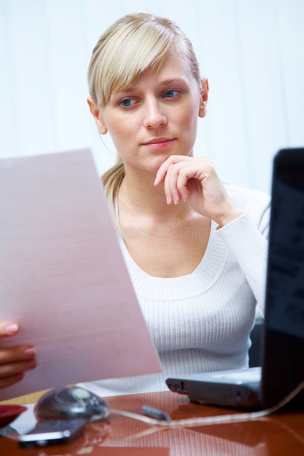Working women in office stock photo. Image of portrait - 16053894