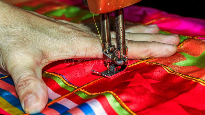 Working Women on Sewing Machine Stock Photo - Image of cloth, needle ...