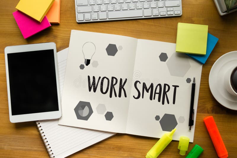 Working Work Smart Productive Effective Growth Development Pass Stock ...