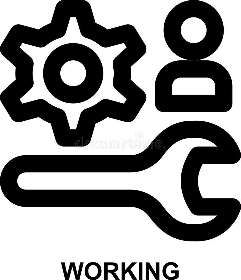 Working, Work, Worker, Engineer, Technician, Maintenance Outline Icon ...