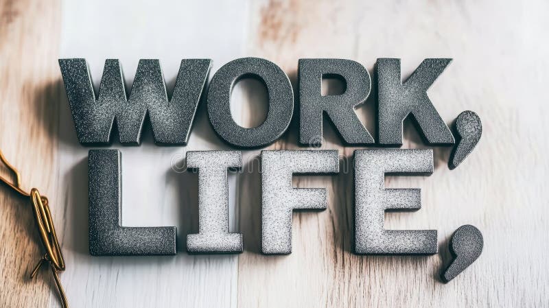 Worklife Balance Concept, Scissors Cutting "life" from "work Life" Text ...