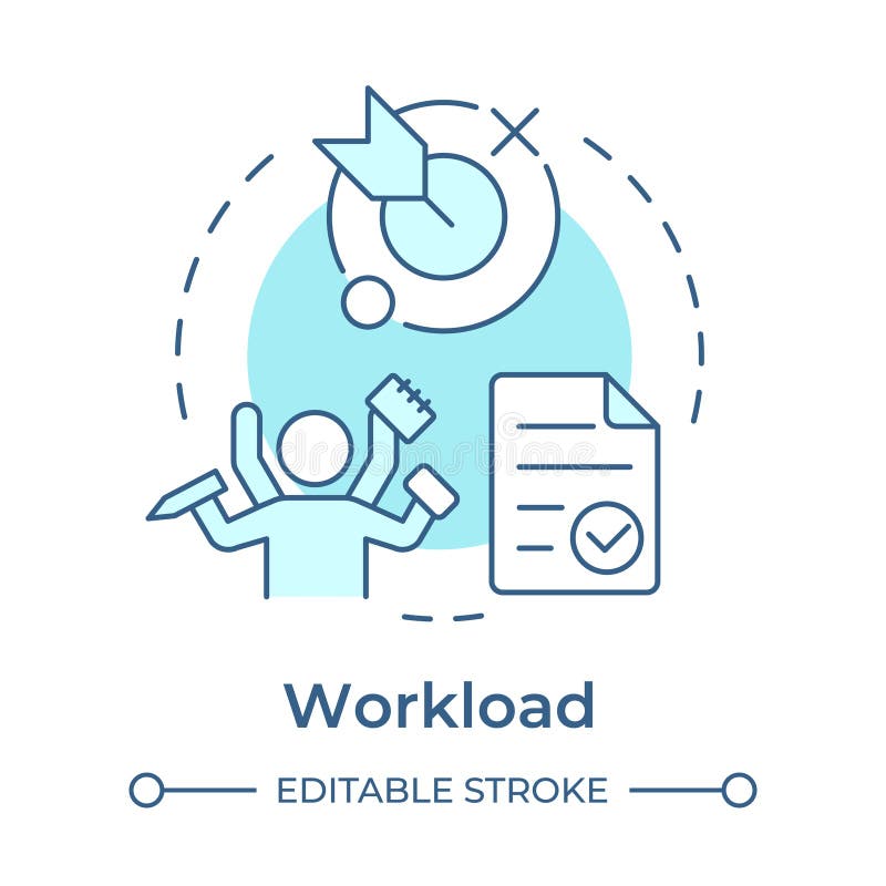 Workload Soft Blue Concept Icon Stock Illustration - Illustration of ...