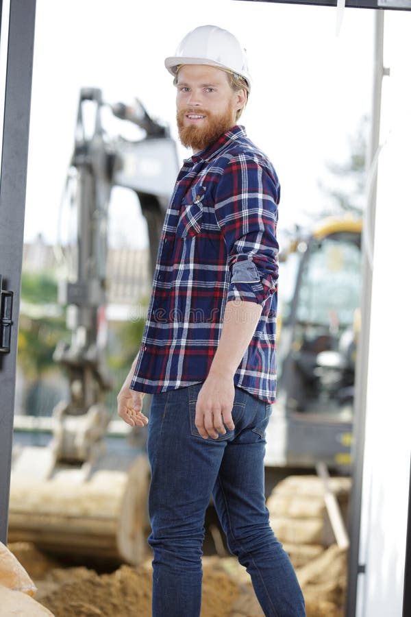 Workman Builder Driver and Concrete Mixer in Heavy Construction Machine ...