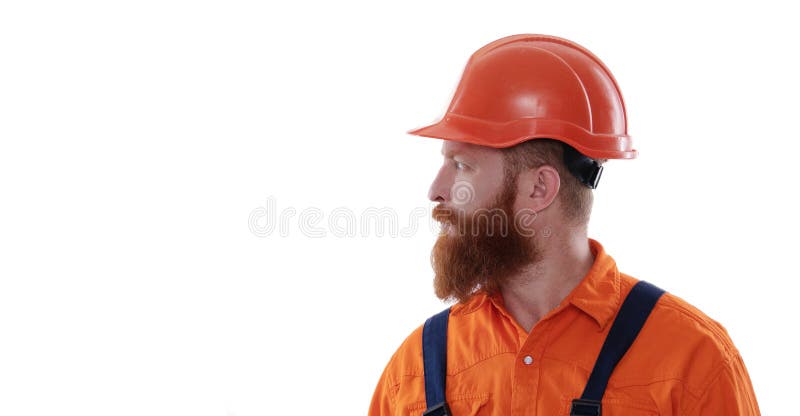 Workman Isolated on White. Man Builder Engineer. Construction Builder ...