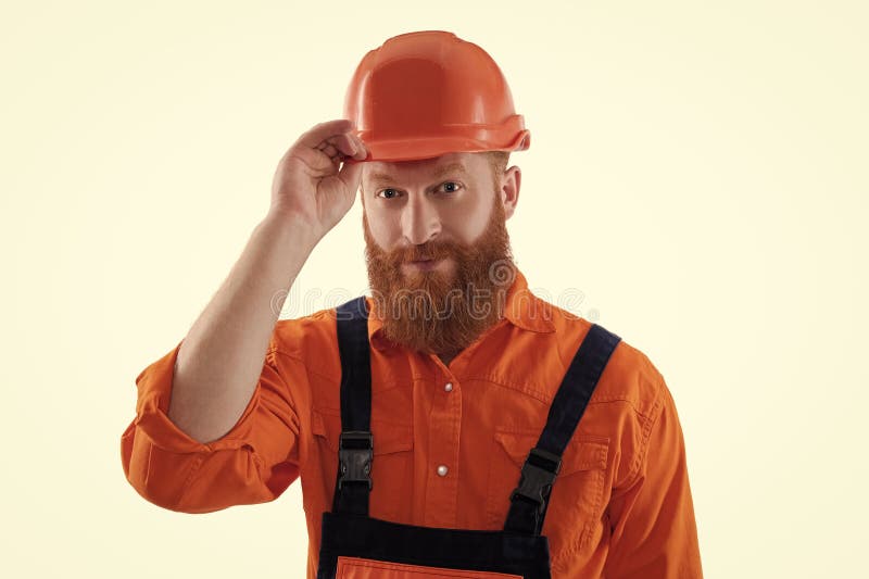 Workman Isolated on White. Man Builder Engineer. Construction Builder ...