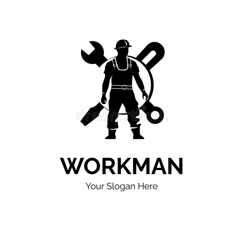 The workman logo black stock vector. Illustration of brand - 304975557