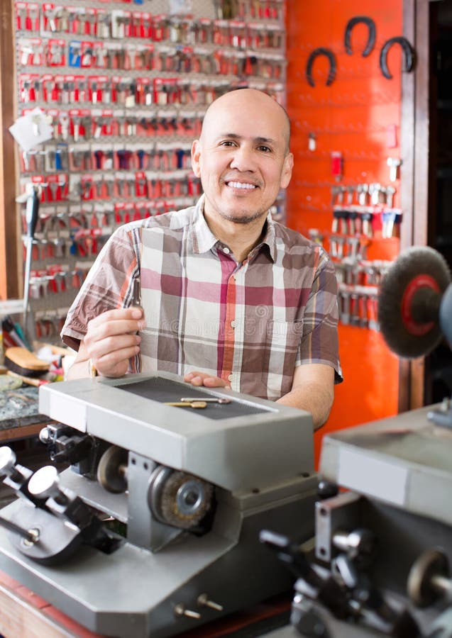 Workman Making Duplicates of Keys Stock Image - Image of hypermarket ...