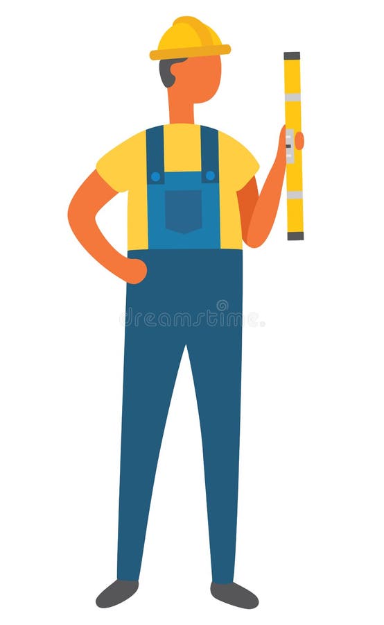 Construction Worker Measuring Ruler Stock Illustrations – 732 ...