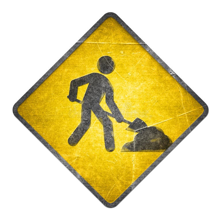 Workman Sign stock image. Image of message, road, shape - 7435269