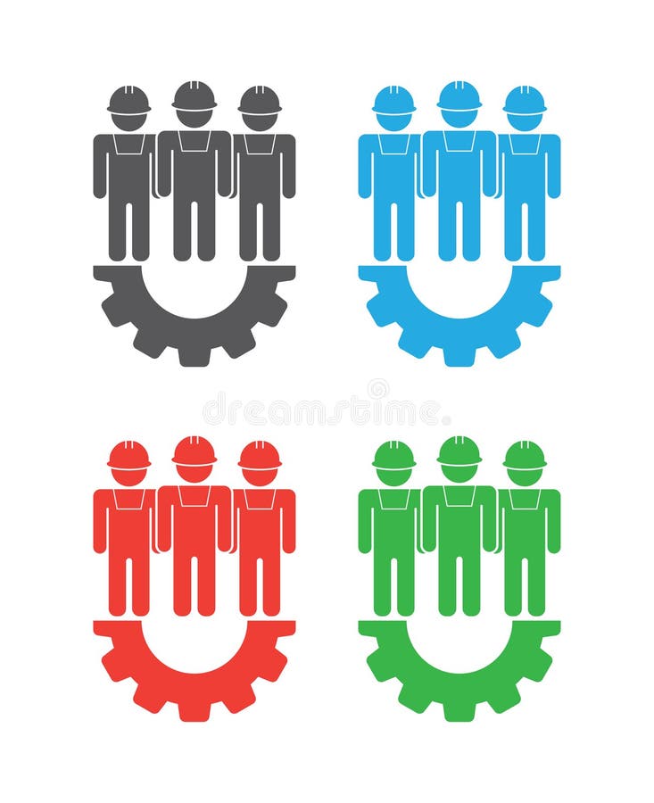 Workman teamwork icon stock vector. Illustration of hardhat - 272586766
