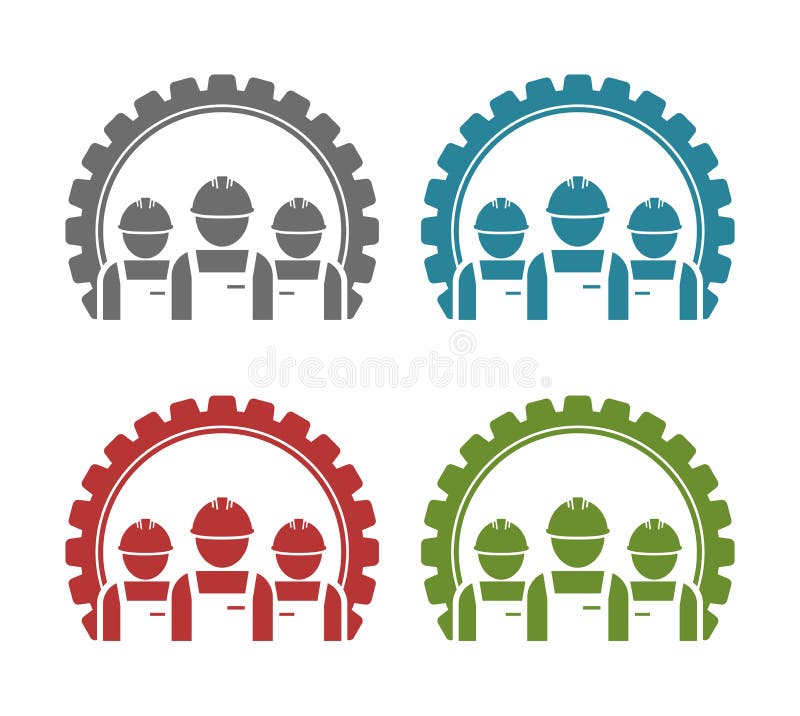 Workman Teamwork Inside Gear Stock Vector - Illustration of progress ...