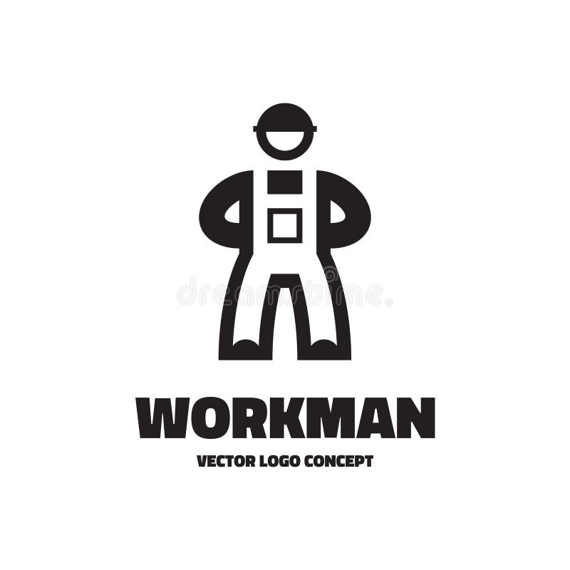 Workman - Vector Logo Template Illustration. Worker Sign Concept. Human ...