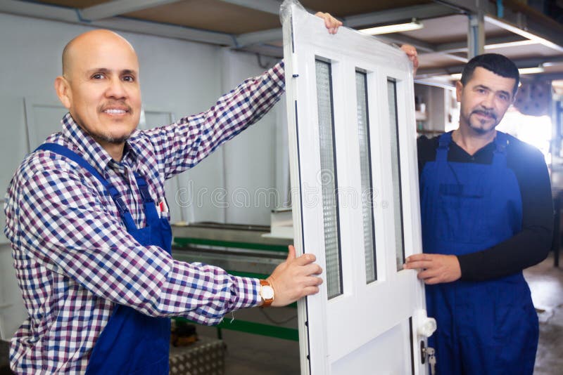 Workmen Carrying Windows Frames from Truck Stock Image - Image of hand ...
