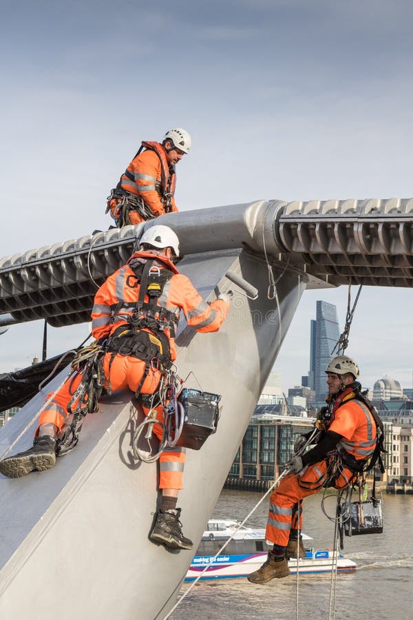Workmen Paint Millennium Bridge Stock Photos - Free & Royalty-Free ...