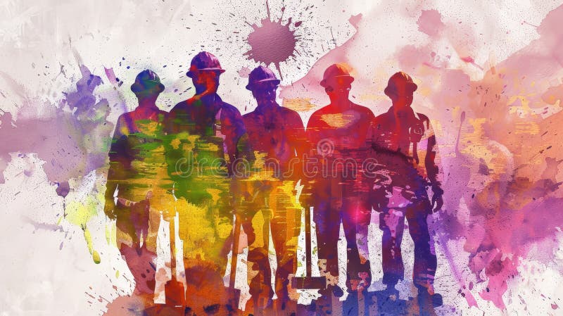 Workmen in Watercolor: Artistry in Motion Stock Image - Image of ...