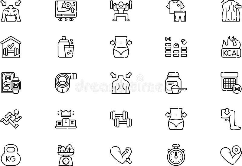 Workout App Icons Collection is a Vector Illustration with Editable ...