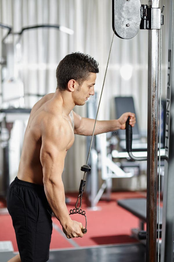 Workout at cable machine stock photo. Image of lifestyle - 48603014