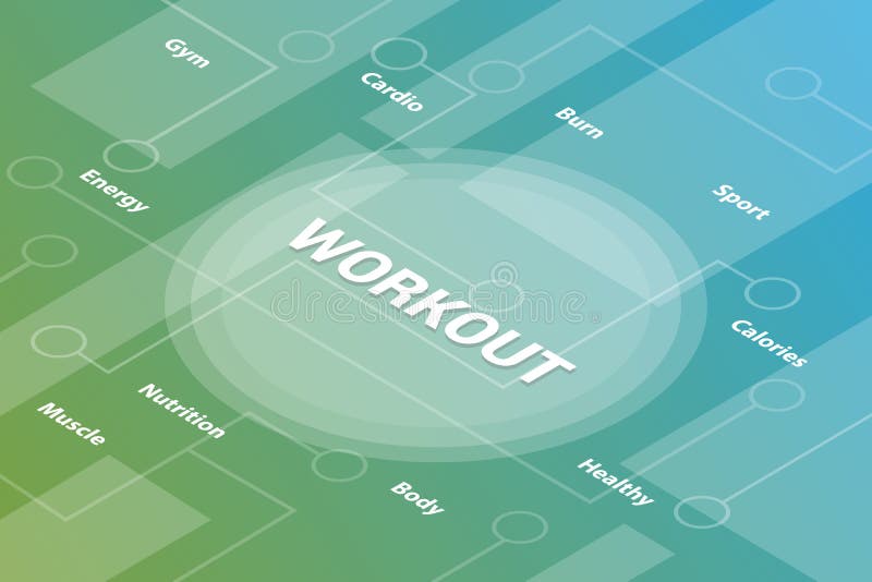 Workout Concept Words Isometric 3d Word Text Concept with Some Related ...