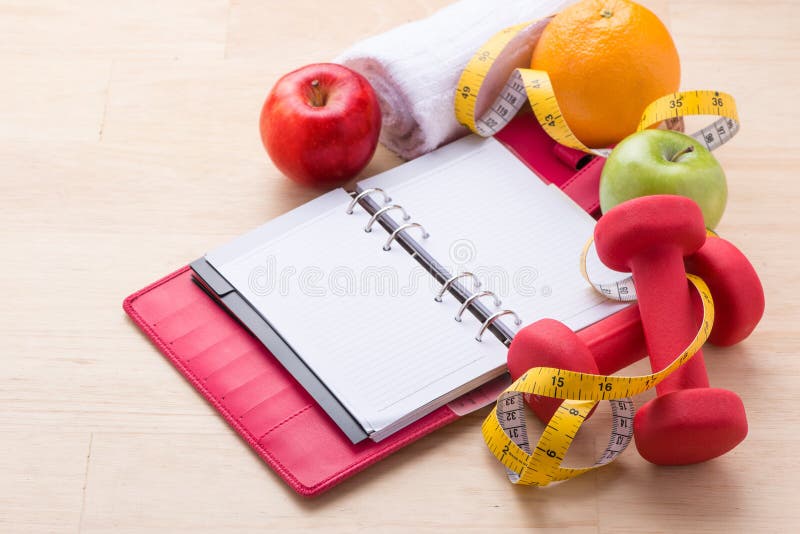 Workout and Fitness Dieting,Planning Control Diet Concept Stock Photo ...
