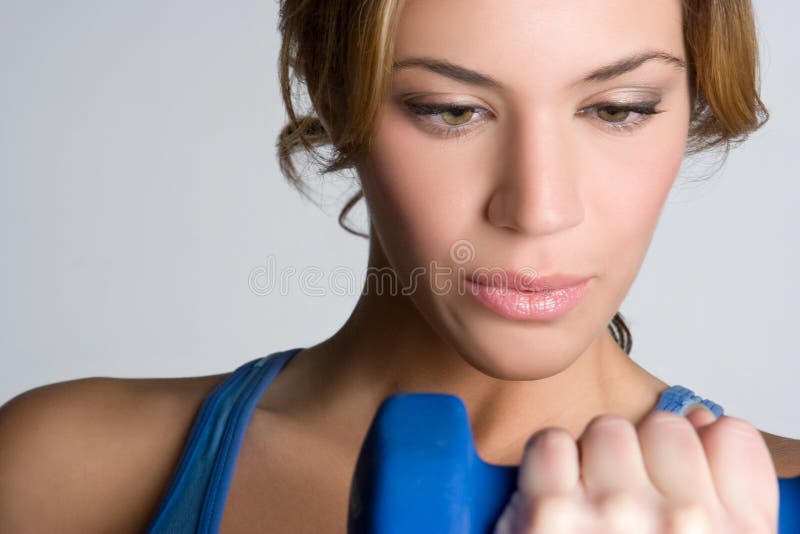 Workout Girl stock image. Image of brunette, dumbells - 10688181