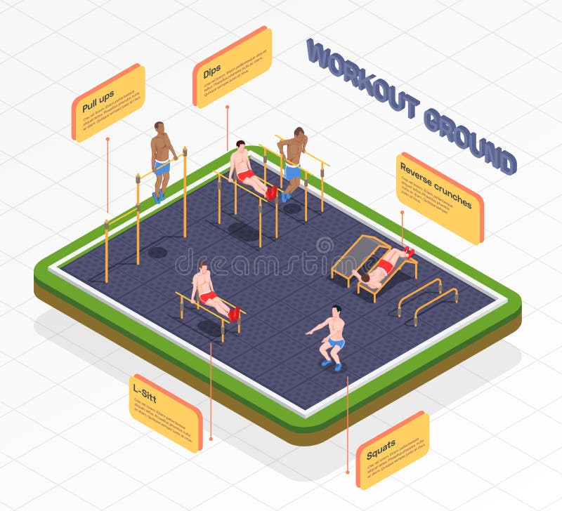 Workout Ground Isometric Composition Stock Vector - Illustration of ...