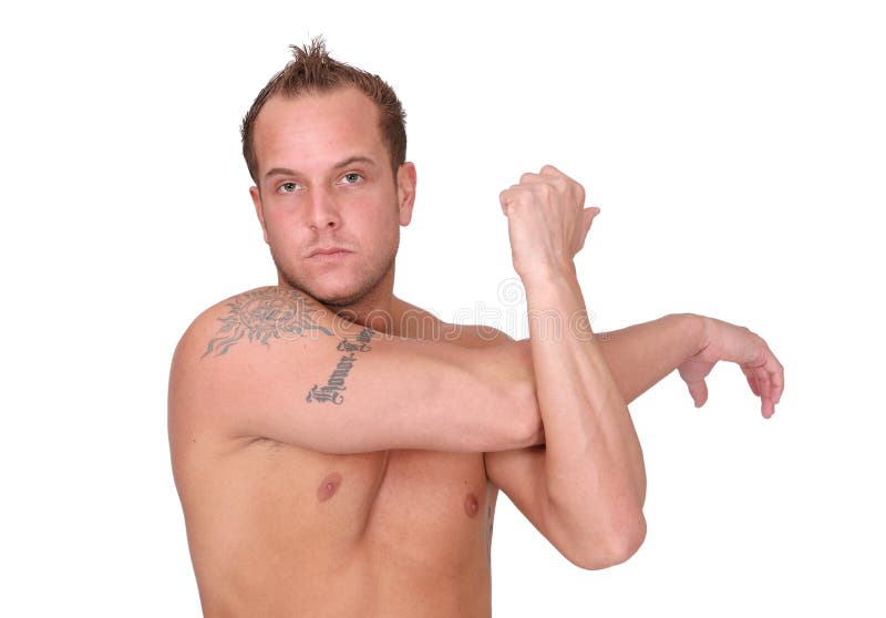 Workout guy stretching stock photo. Image of male, exercise - 9726854