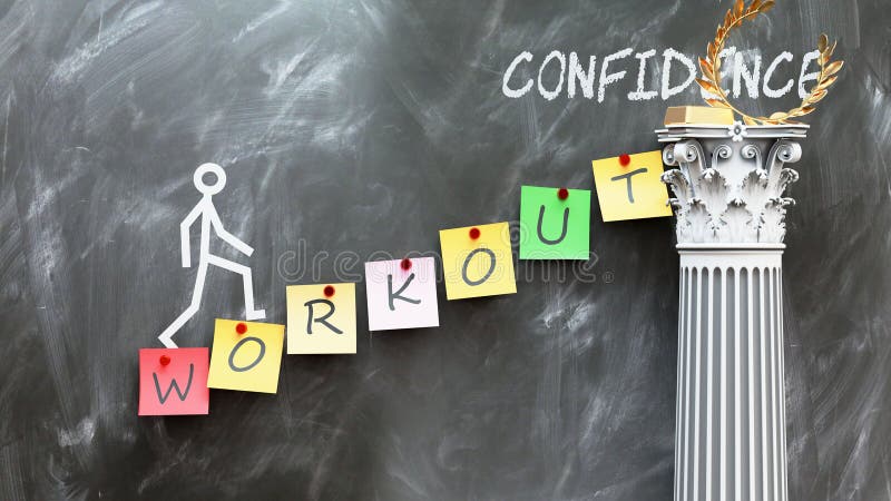 Workout Leads To Confidence Stock Illustration - Illustration of ...