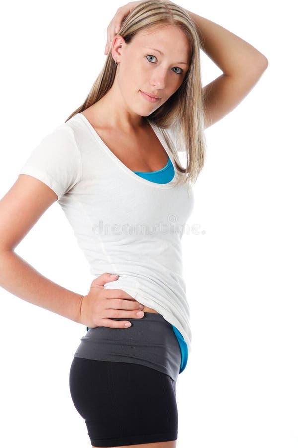 Workout look stock photo. Image of cute, pleasant, lady - 20384450