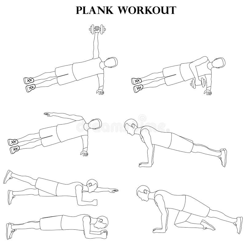 Man Plank Workout Stock Illustrations – 652 Man Plank Workout Stock ...