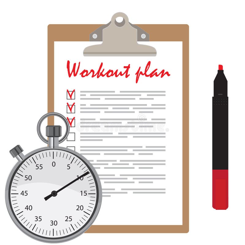 Workout plan stock illustration. Illustration of health - 58468483
