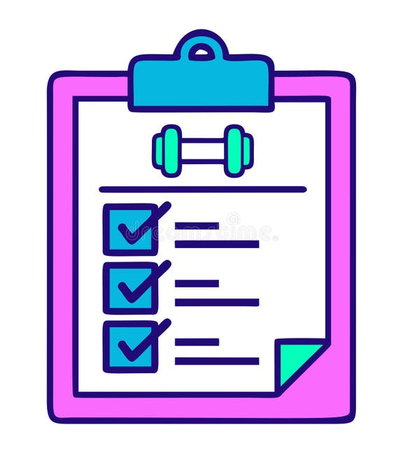 Workout Plan Clipboard Icon Stock Vector - Illustration of exercise ...