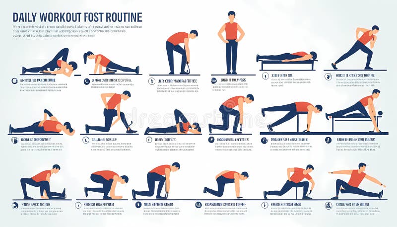 Daily Workout Post Routine stock illustration. Illustration of logo ...
