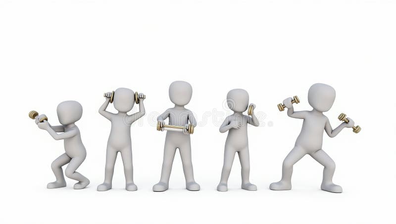 Workout Progression stock illustration. Illustration of doll - 386549660