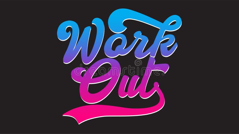 Workout, Rainbow Vector Text, Hand Drawn Lettering with Colorful ...
